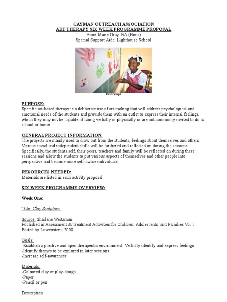 Art Therapy Proposal by Anne-Marie Gray | PDF | Art Therapy | Self ...