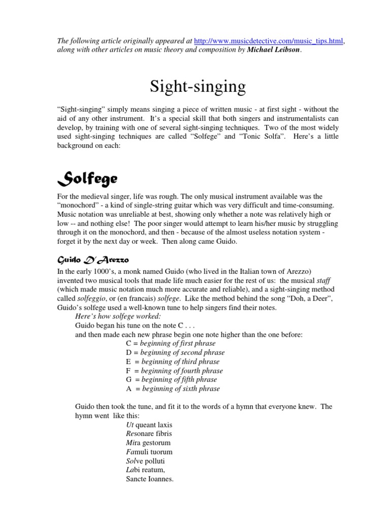 Sight Singing | PDF | Musicology | Music Theory
