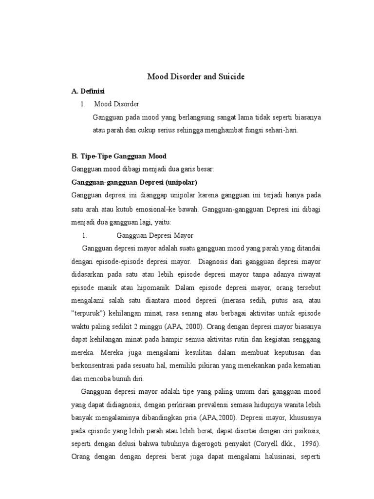 Mood and Suicide | PDF | Pengembangan Diri | Sains & Matematika