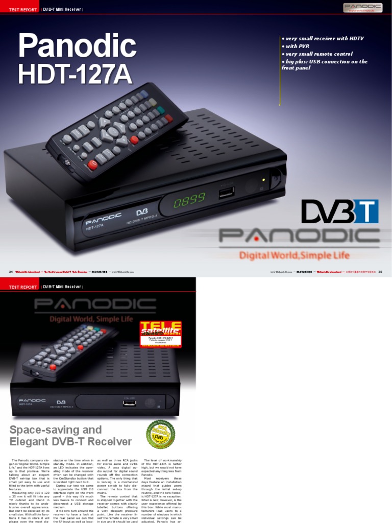 Panodic | PDF | Digital Video Recorder | High Definition Television