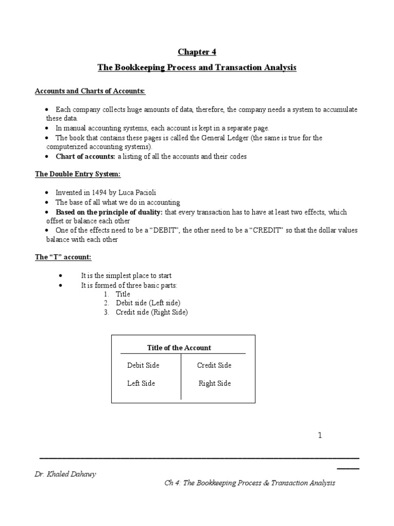 Chapter 4 The Bookkeeping Process and Transaction Analysis | PDF ...