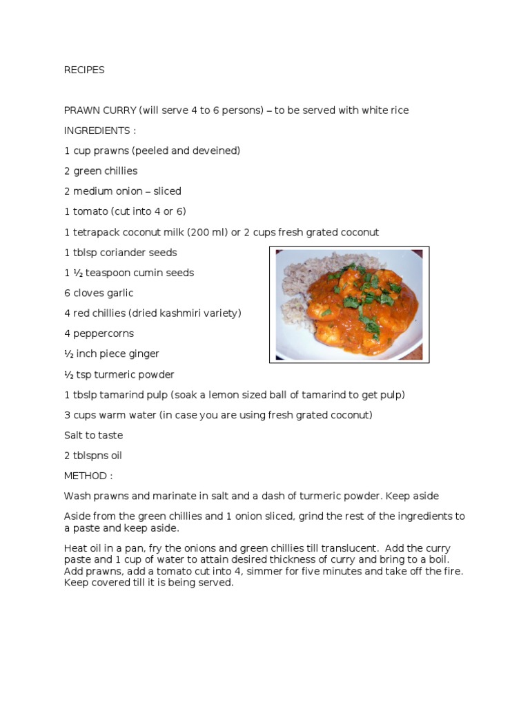 Goan Recipes | PDF | Tablespoon | Curry