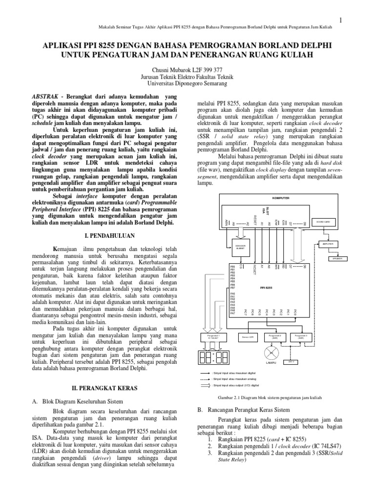 Aplikasi PPI 8255 Bhs Pemrograman Borland Delphi Utk Pengaturan Jam & Penerangan Ruang Kuliah | PDF
