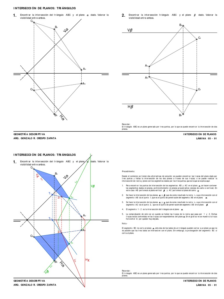 Ejercicios Intersecciones | PDF | Tetraedro | Triángulo