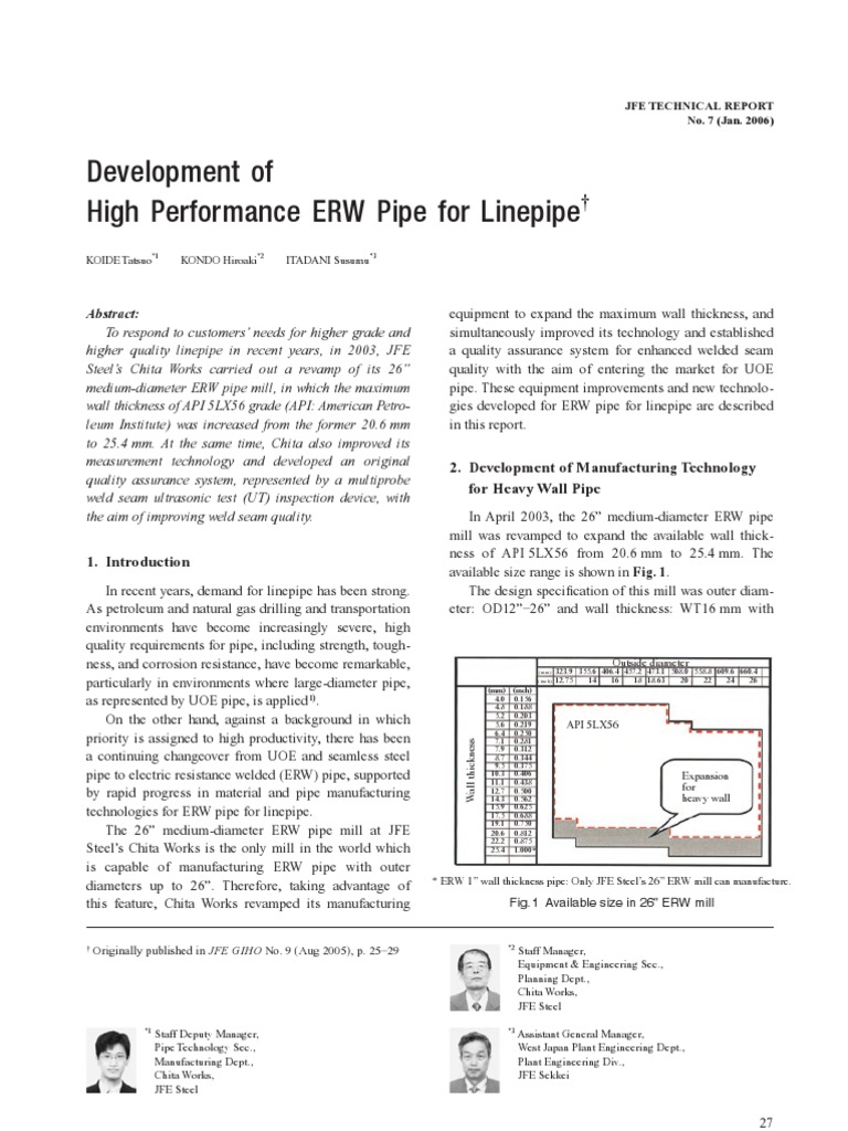 Development of High Performance ERW Pipe For Linepipe: Abstract | PDF | Finite Element Method ...
