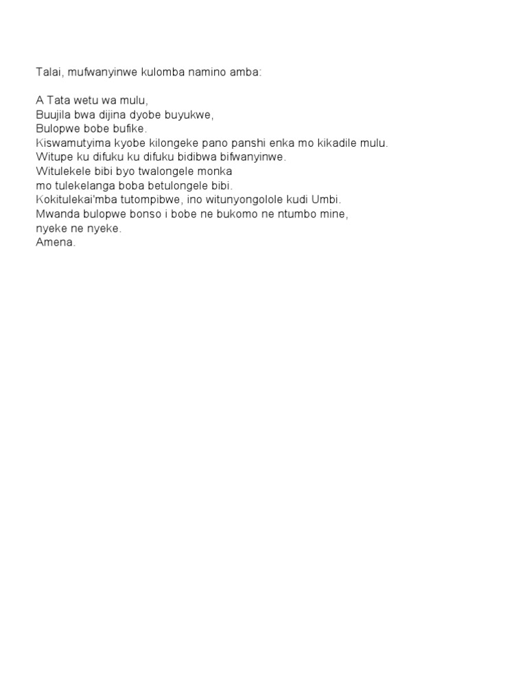 Xhosa Prayer for Protection | PDF