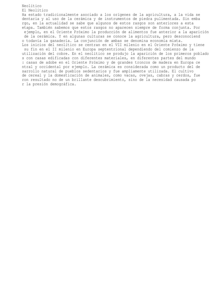 Neolico | PDF | Ciencias sociales