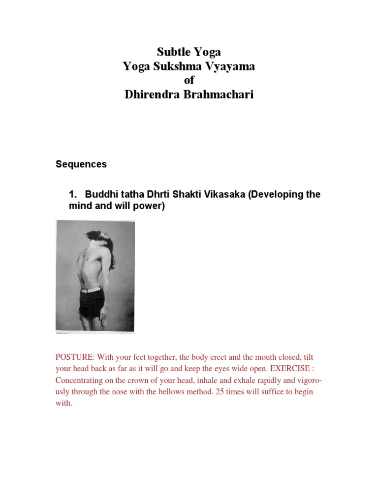 Sukshma Vyayama Subtle Yoga | PDF