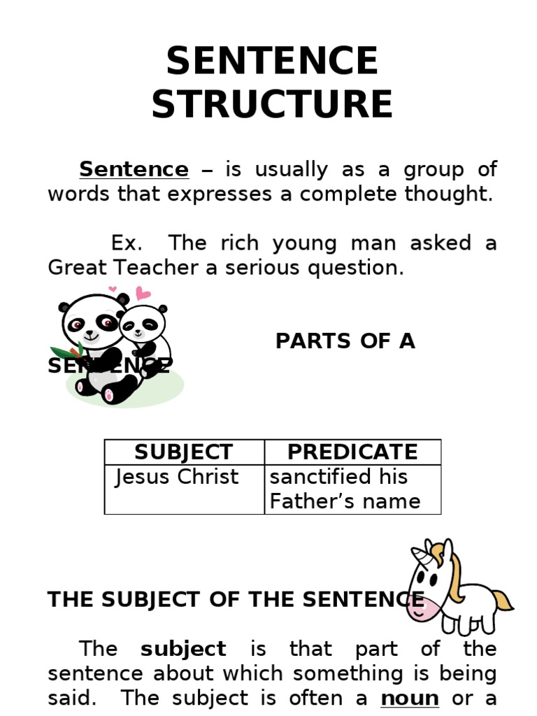 Understanding Sentence Structure Basics | PDF