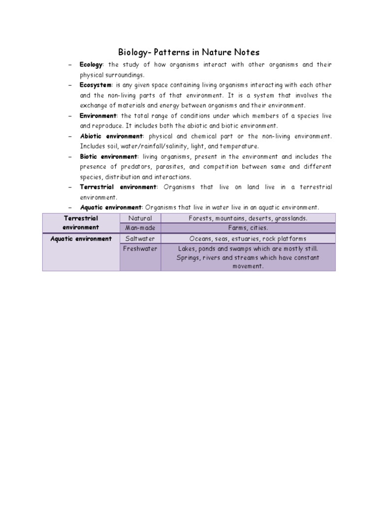 Biology Notes: Ecology and Adaptations | PDF | Photosynthesis ...