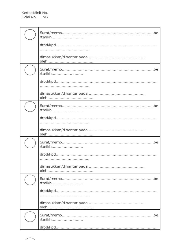 Contoh Kertas Minit | PDF