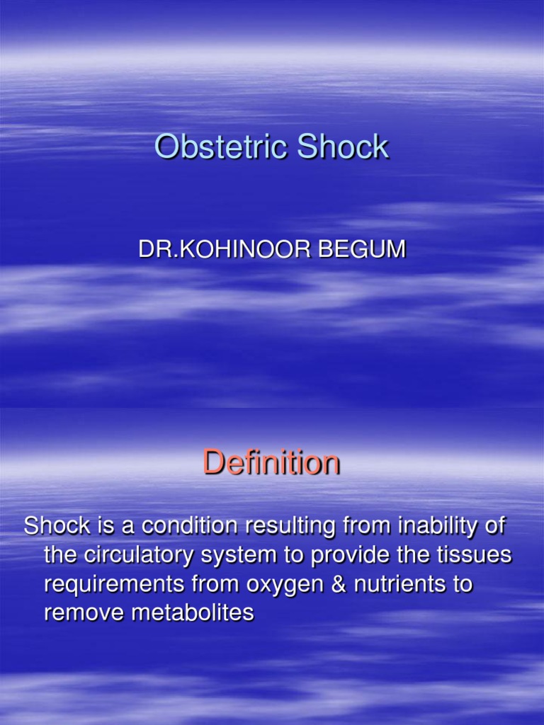 Obstetric Shock 21.11.08 | PDF | Shock (Circulatory) | Sepsis