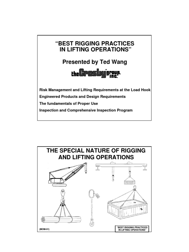 Lifting And Rigging Procedures