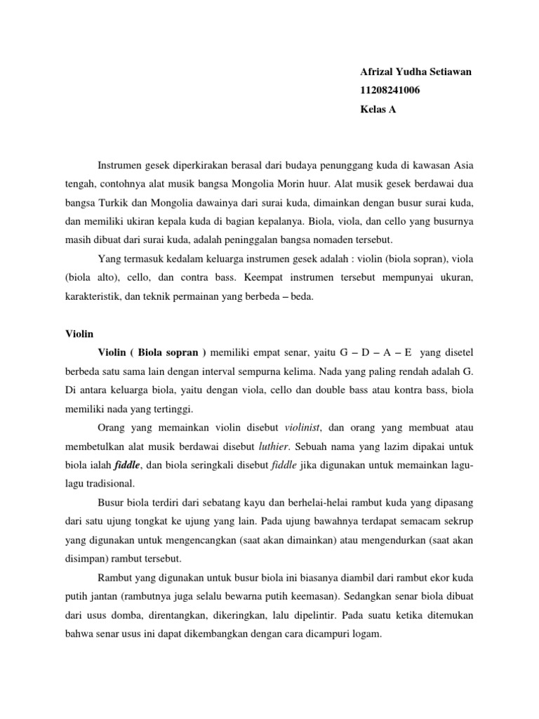 Instrumen Gesek | PDF | Seni