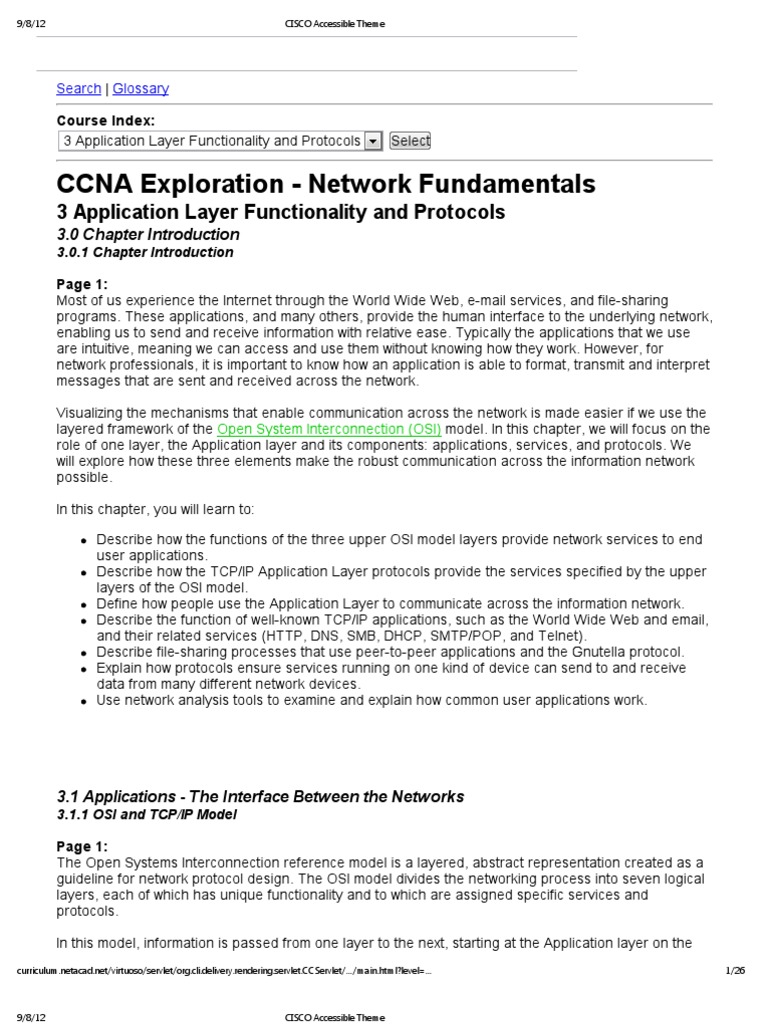 Ccna Exploration Network Fundamentals 3 Application Layer Functionality And Protocols Pdf