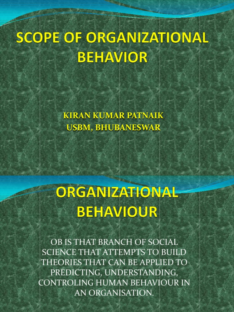 Scope of Organizational Behavior | PDF | Perception | Attitude (Psychology)
