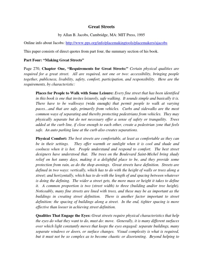 Great Streets | PDF | Street | Parking