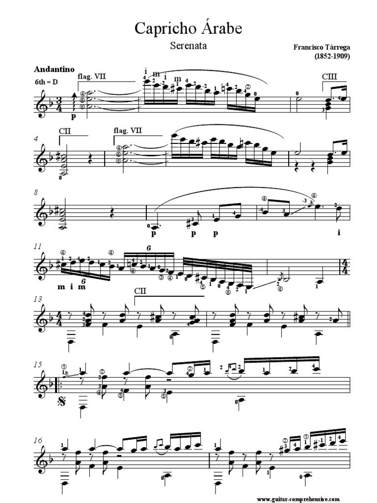 Francisco Tárrega - Capricho Árabe Serenata