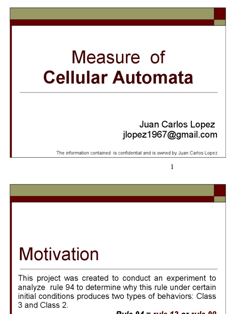 Measure Cellular Automata Pdf Chaos Theory Systems Theory