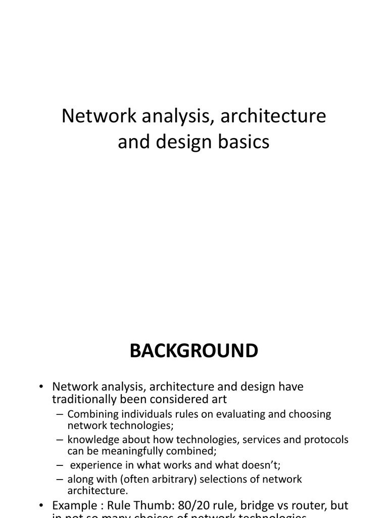 Network Analysis, Architecture and Design Basics | PDF | Virtual ...