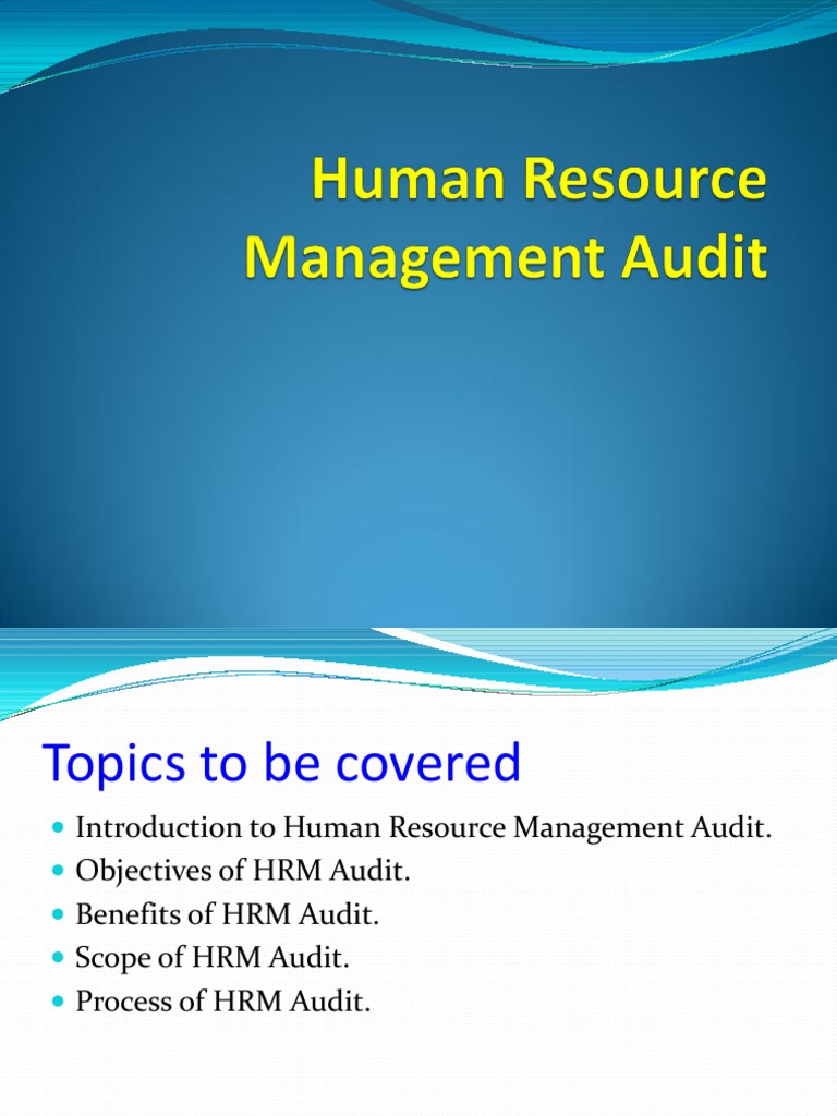 Human Resource Management Audit | Download Free PDF | Human Resource ...