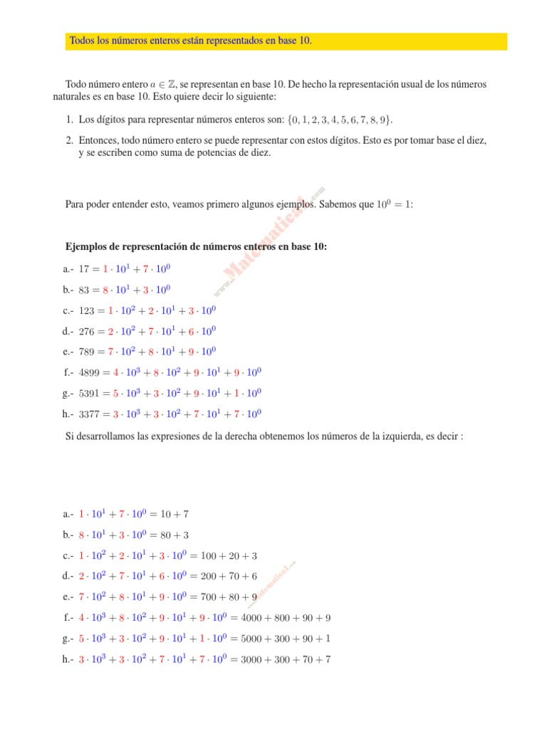 Conversión de Bases Numéricas | PDF | Decimal | Entero