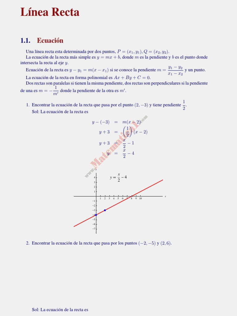 Línea Recta | PDF | Pendiente | Línea (geometría)