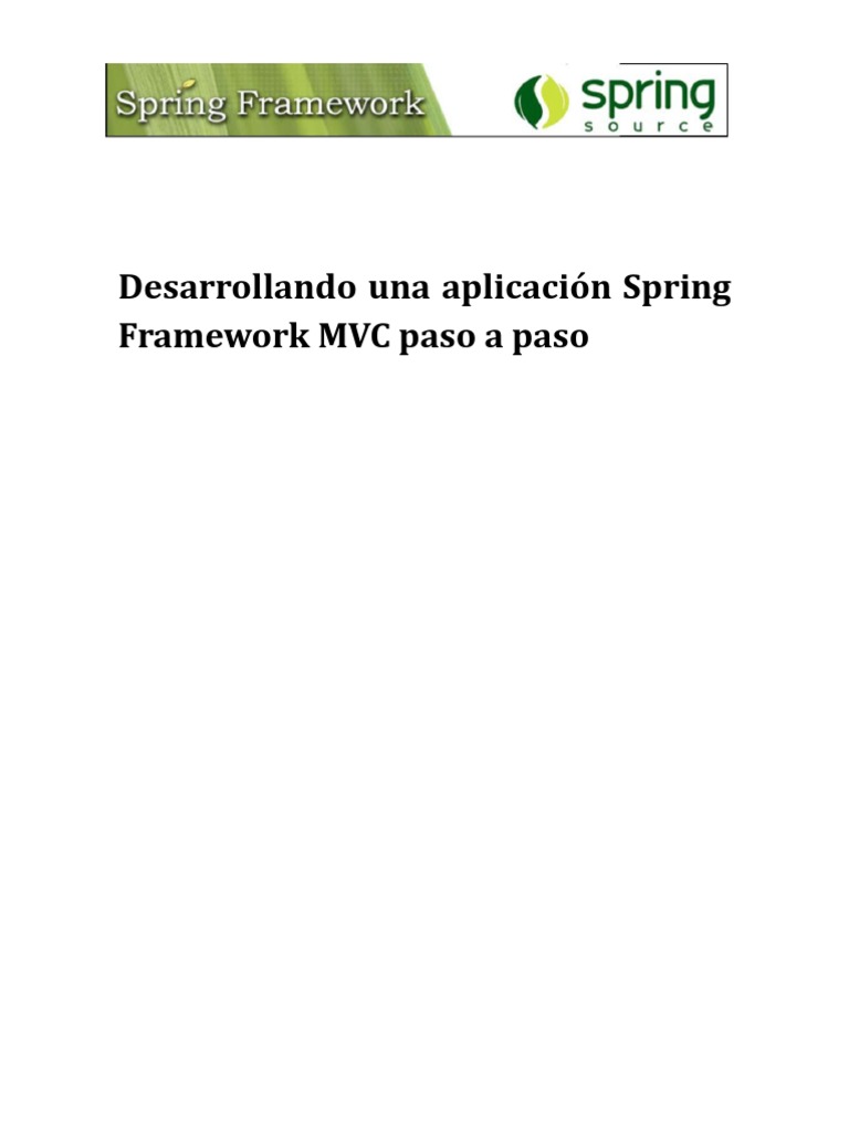 Desarrollando Una Aplicacion Spring Framework MVC Paso A Paso | PDF | Spring Framework | Marco ...