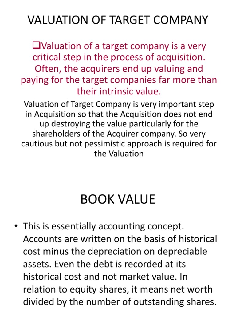 Valuation of Target Company | PDF | Valuation (Finance) | Equity (Finance)