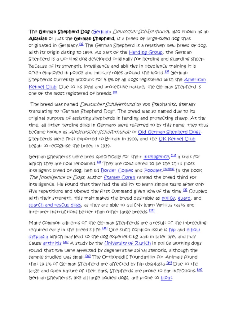 The German Shepherd Dog | PDF | German Shepherd | Shepherd