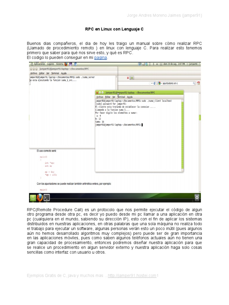 RPC en Ubuntu y C | PDF | Distribución de Linux | Archivo de computadora