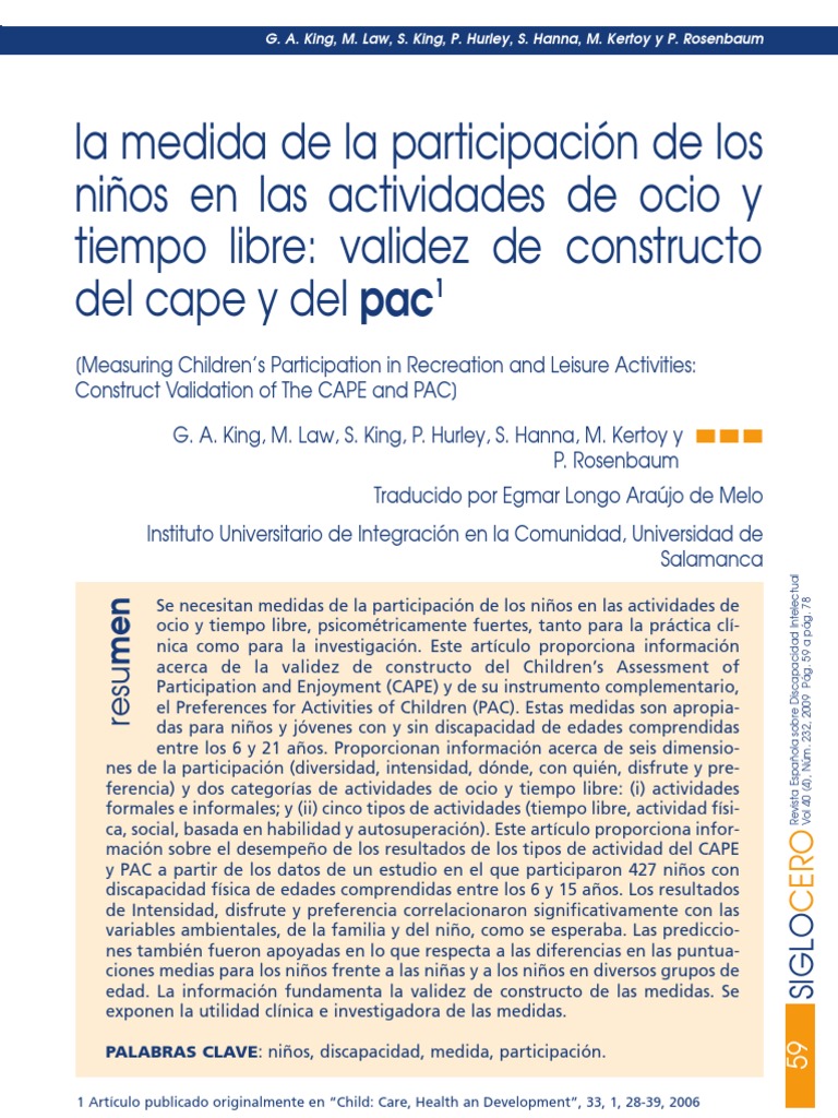 Cape - Pac | PDF | Validez (Estadísticas) | Invalidez