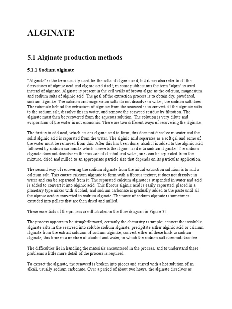 5.1 Alginate Production Methods | PDF | Filtration | Materials