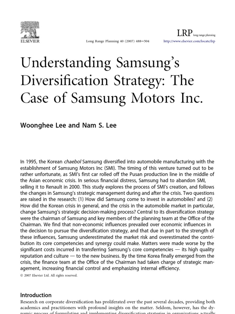 11 Understanding Samsungs Diversification Strategy The Case of Samsung ...