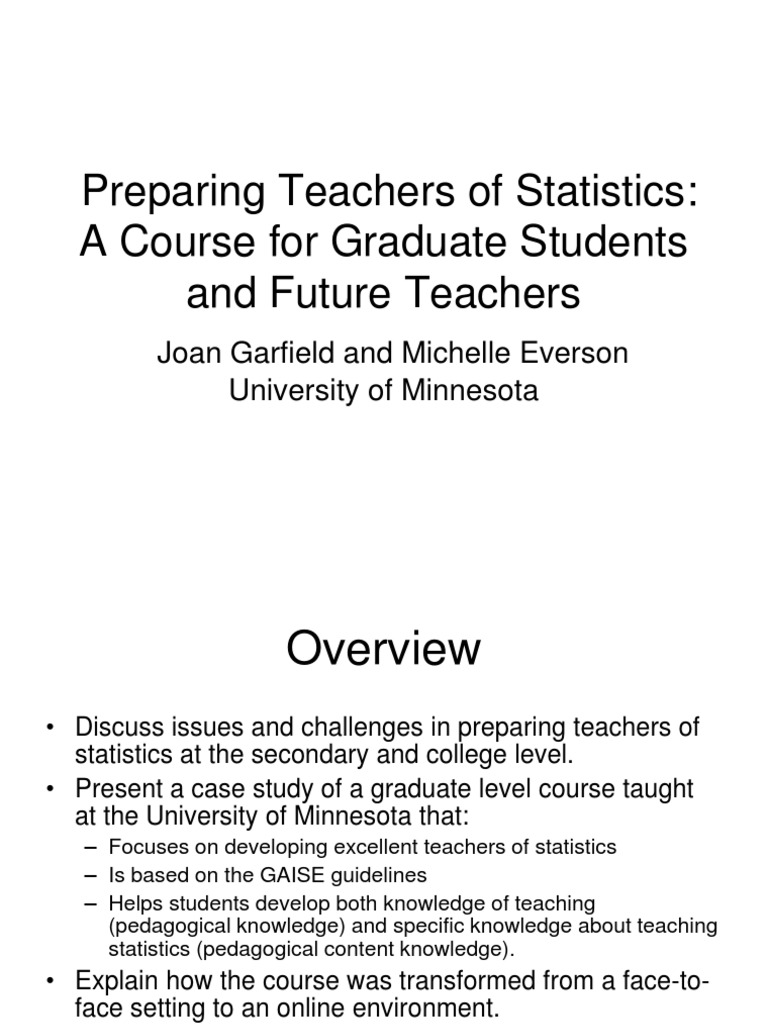 Preparing Teachers of Statistics | PDF | Teachers | Statistics
