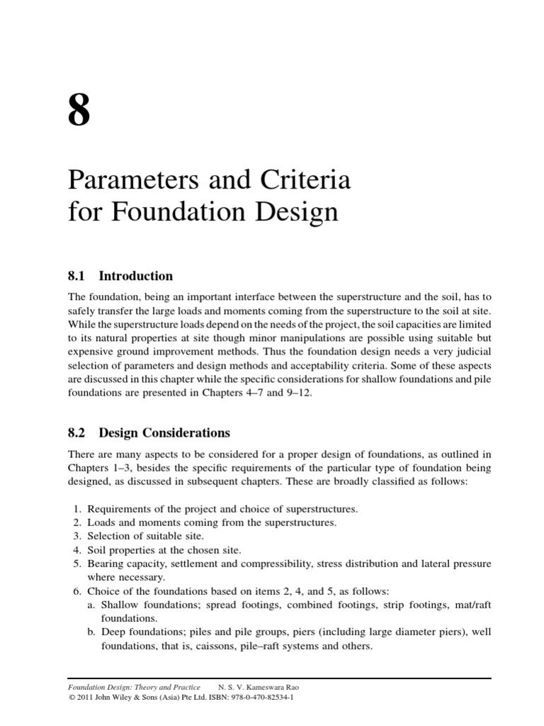 Parameters For Foundation Design Deep Foundation Foundation