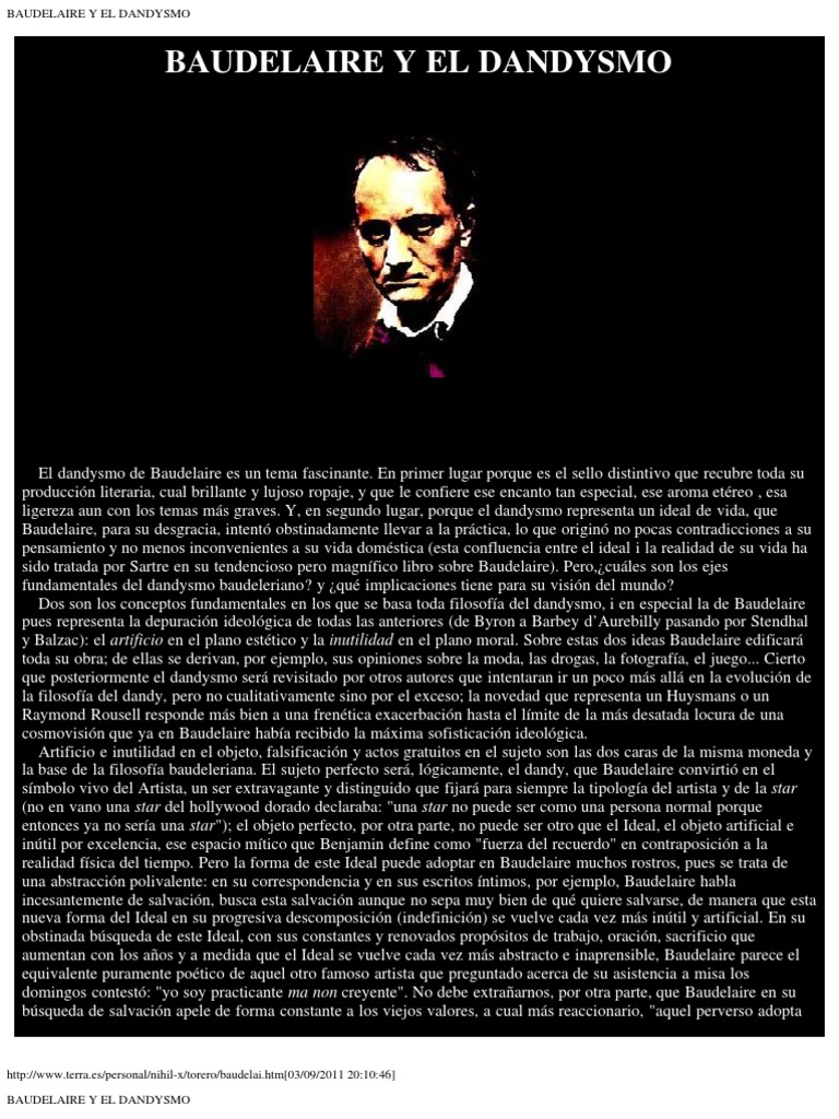 Baudelaire y El Dandysmo | PDF | Charles Baudelaire | Visión del mundo