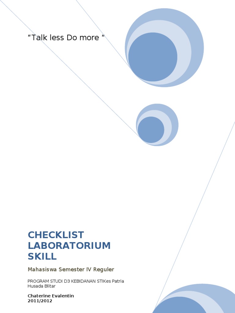 "Laboratorium Skill Checklist for D3 Kebidanan" | PDF | Career & Growth