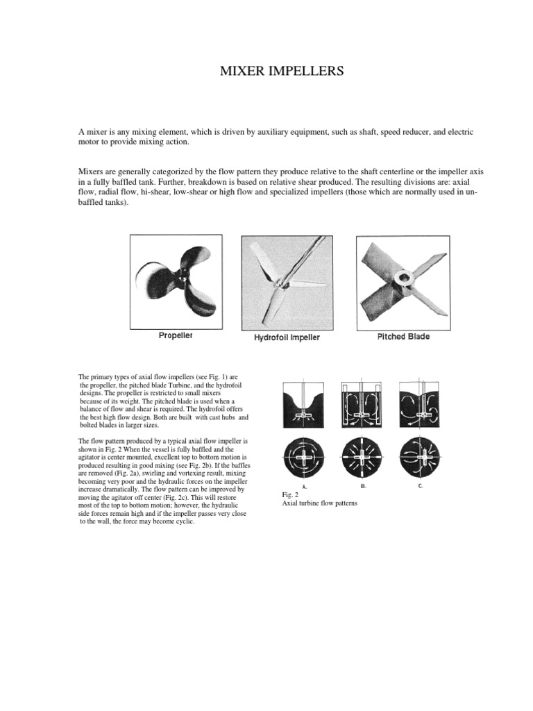 Mixing Impellers | PDF | Machines | Chemical Engineering