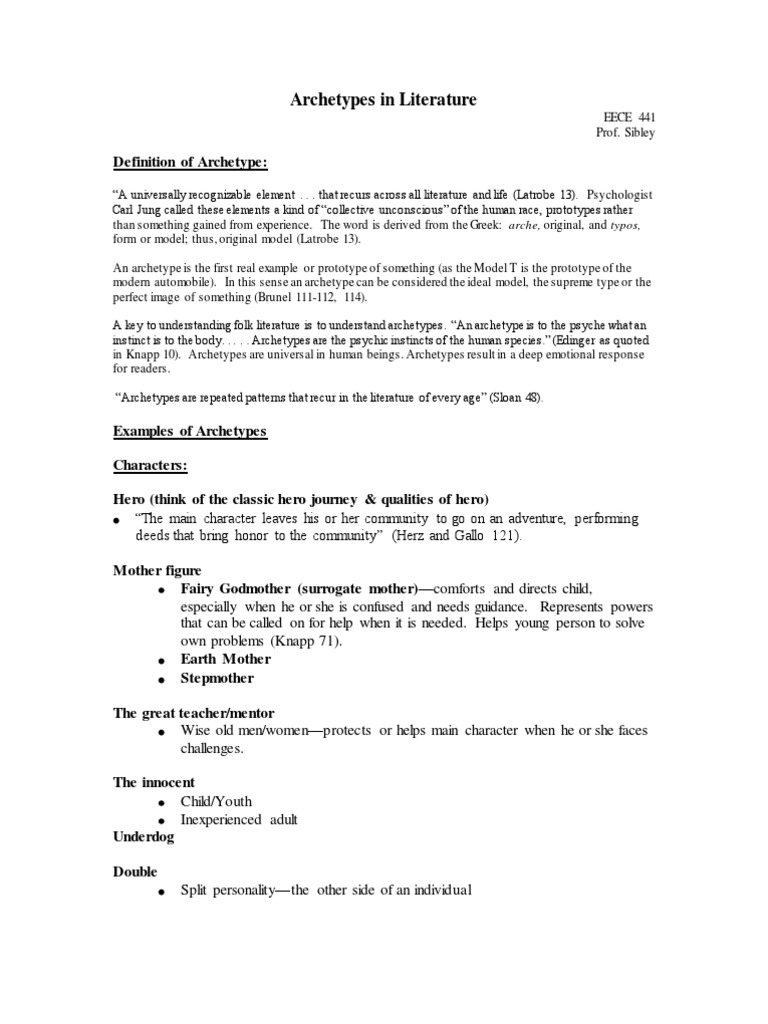 Archetypes in Literature | PDF | Archetype | Religion And Belief