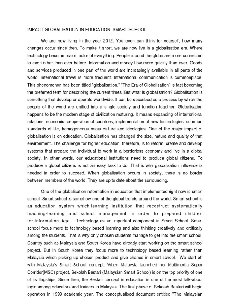 Impact Globalisation in Education | PDF | Globalization | Cognition