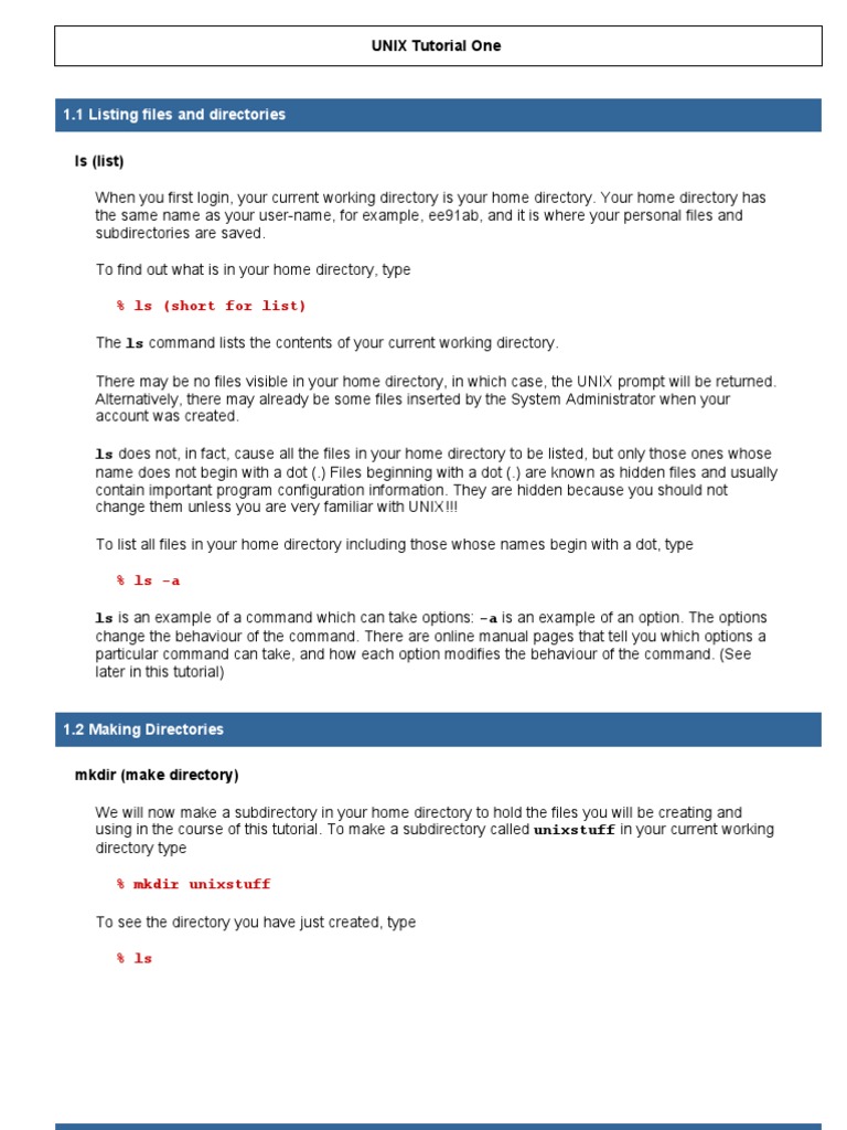 1 1 Listing Files And Directories Ls Short For List Pdf Source Code Computer File