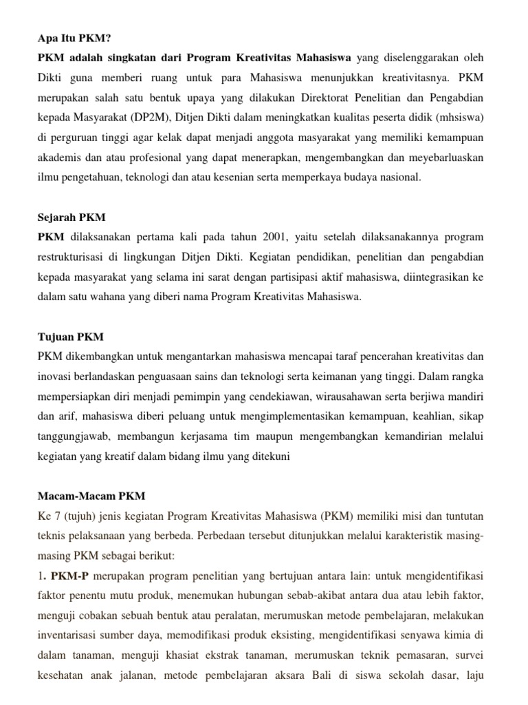 Apa Itu PKM | PDF | Bisnis | Ilmu Sosial