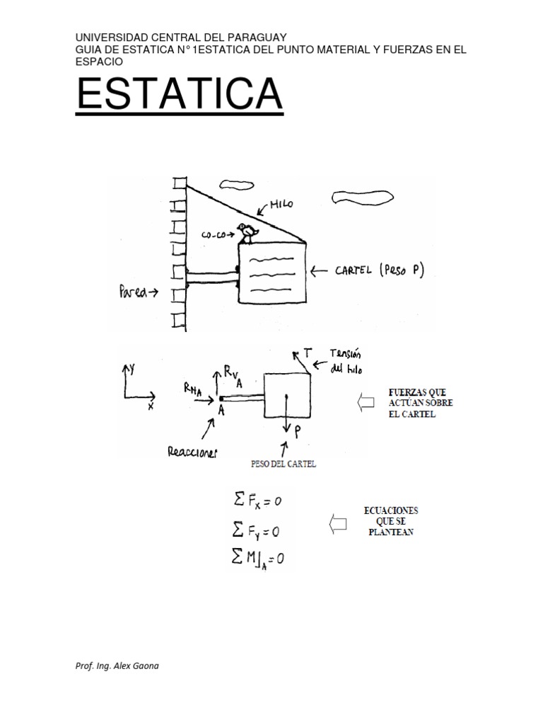 Guia de Estatica #1 | PDF | Vector Euclidiano | Fuerza