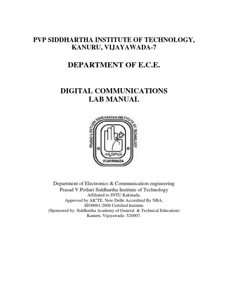 Department of E.C.E.: Digital Communications Lab Manual | PDF ...