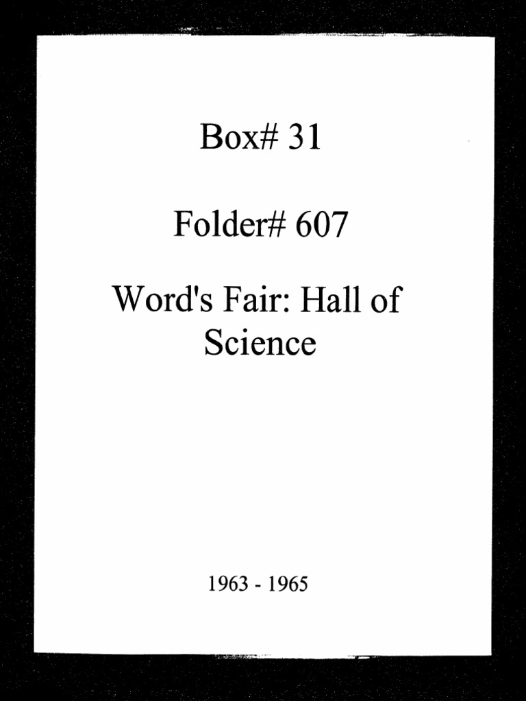 World's Fair: Hall of Science | PDF | World's Fair | Committee