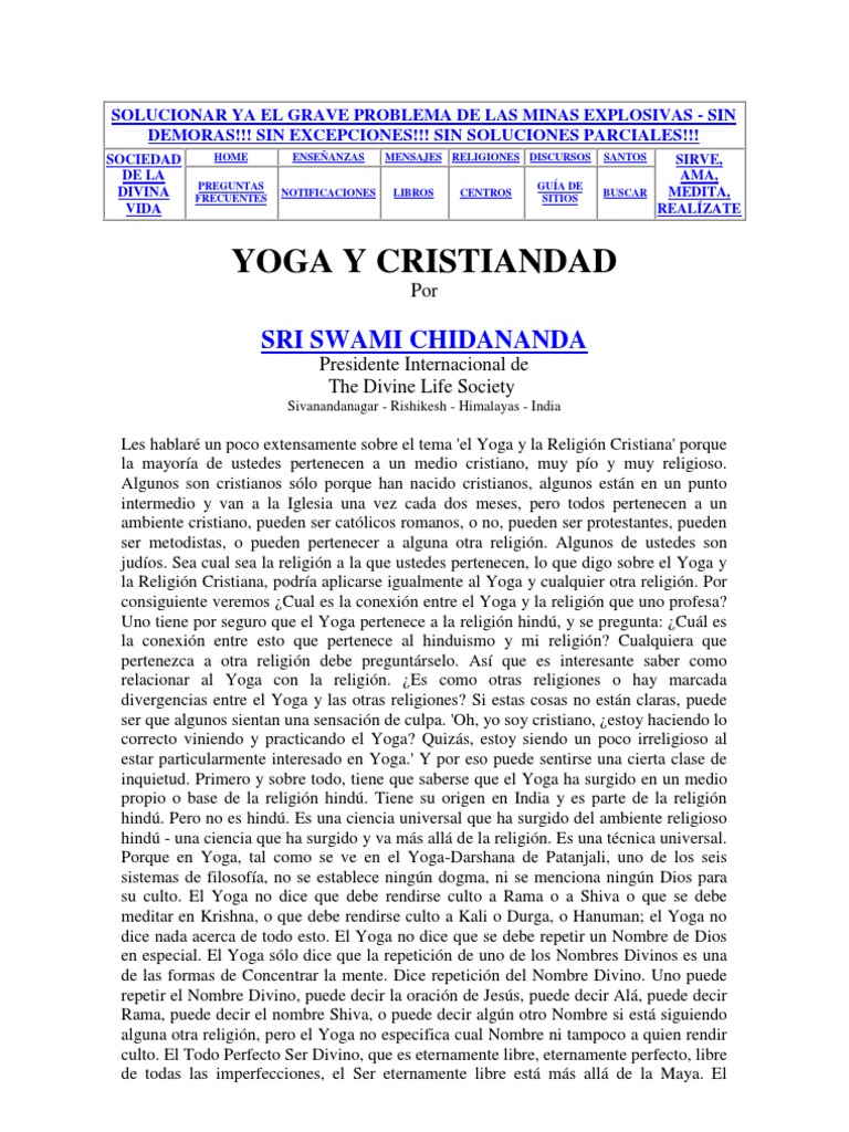 Swami Chidananda-Yoga y Cristiandad | PDF | Dios | Yoga