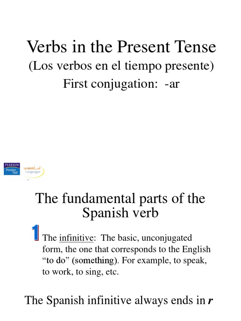 The Present Tense of Regular - Ar Verbs | PDF | Grammatical Conjugation ...