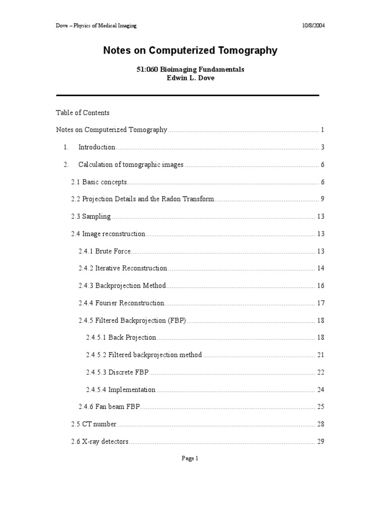 CT Notes | PDF | Tomography | Ct Scan
