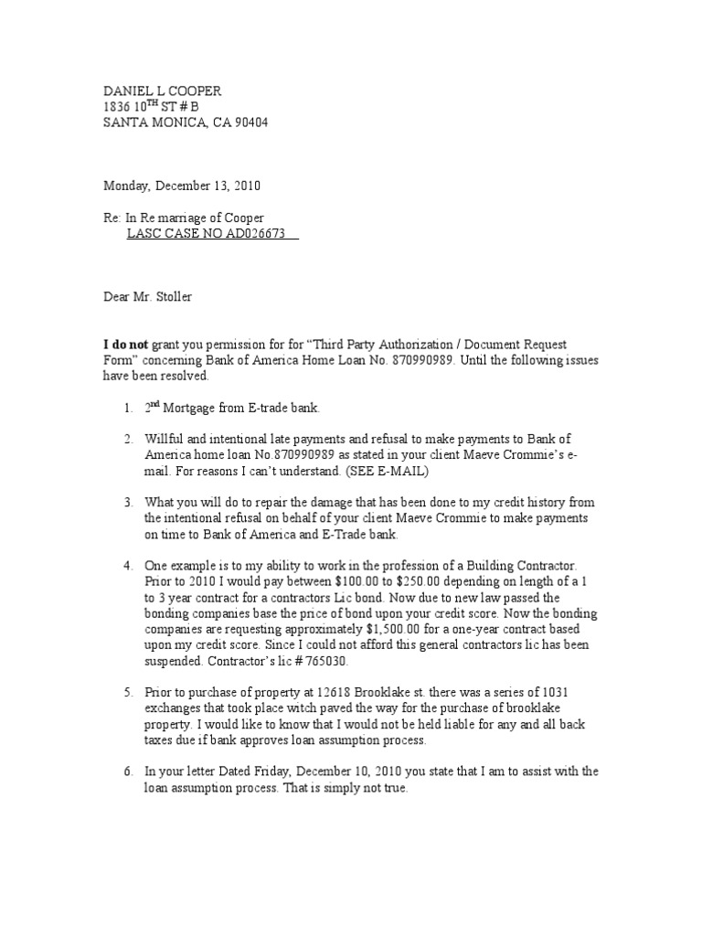 Letter to Maeves Lawyer (House) | Refinancing | Mortgage Loan